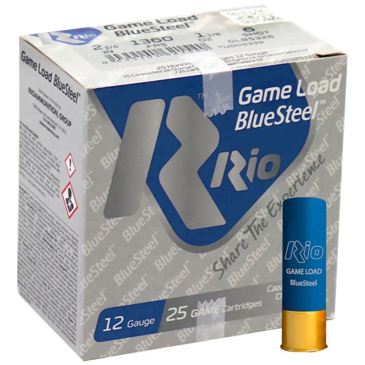 Rio Blue Steel Shotgun Shells 12 Ga Game Load 2 3/4" #6